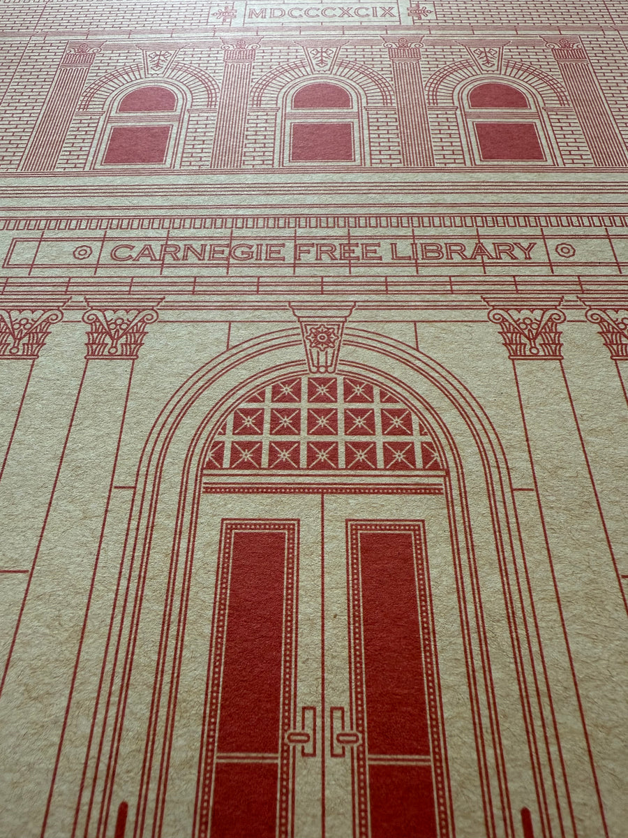 Andrew Carnegie Free Library - 1899 Orange Digital Print – Buildings By ...