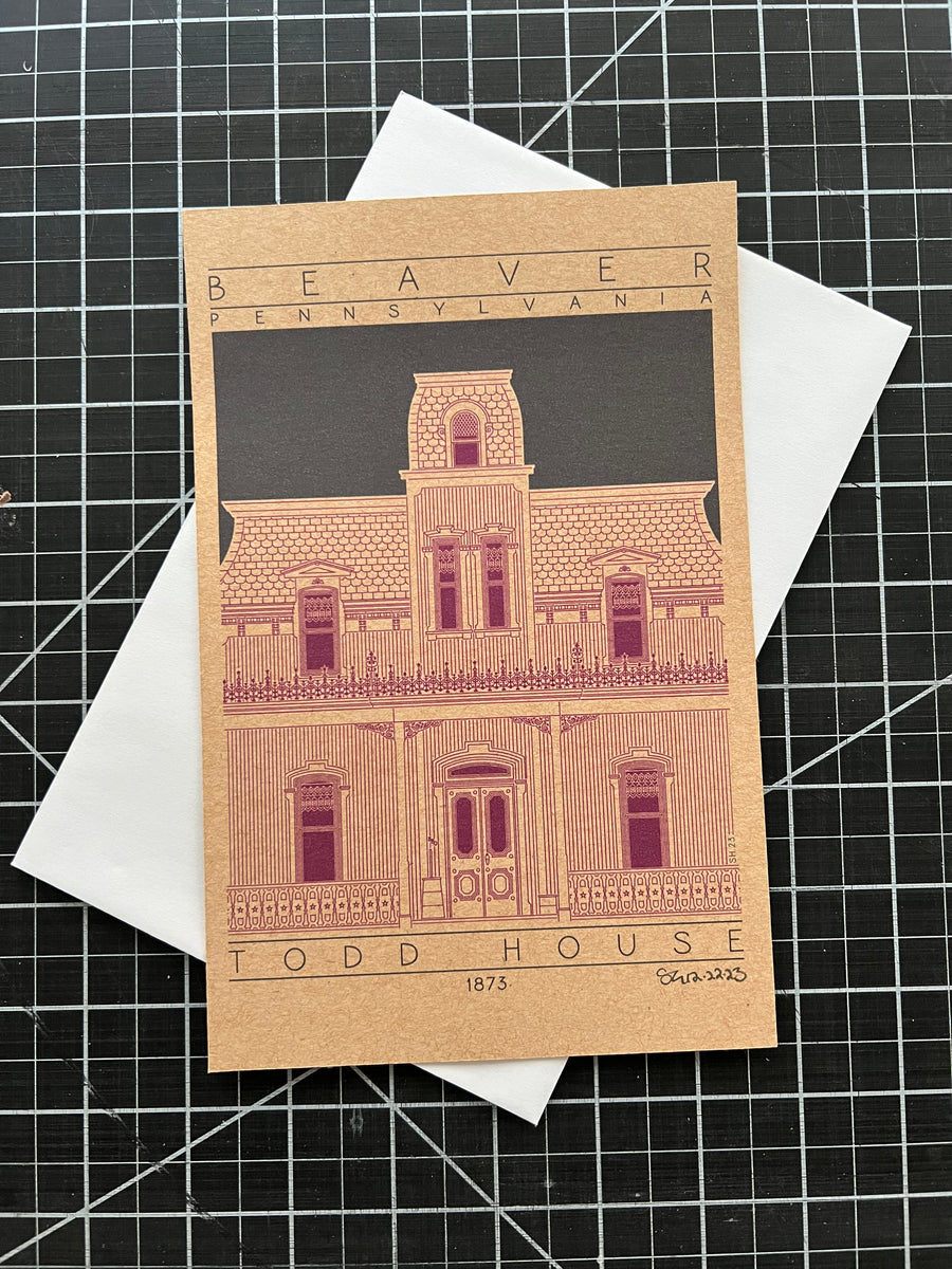 Todd House - 1873 Purple Miniature Digital Print – Buildings By Shane