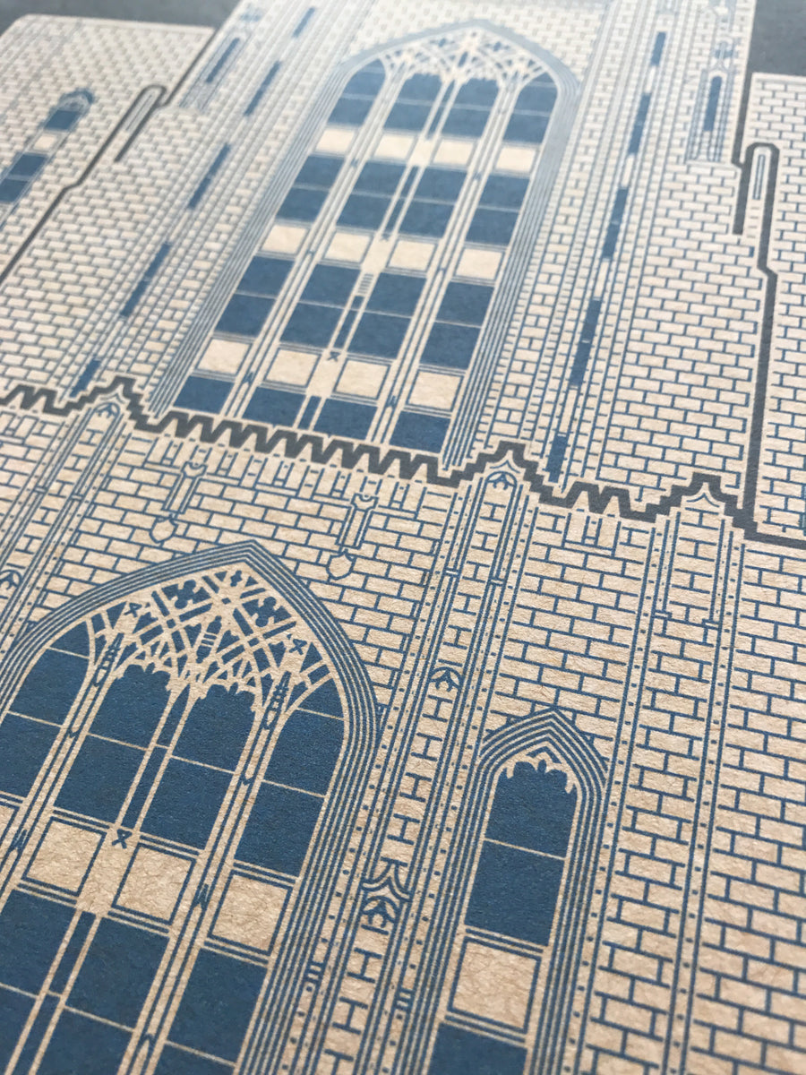 Cathedral of Learning - 1937 Blue Digital Print – Buildings By Shane