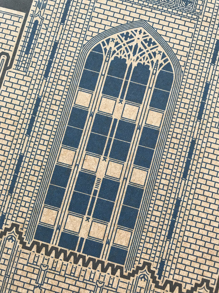 Cathedral of Learning - 1937 Blue Digital Print – Buildings By Shane