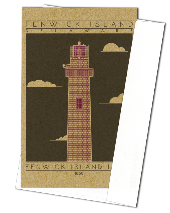 Fenwick Island Light - 1858 Purple Miniature Digital Print – Buildings ...