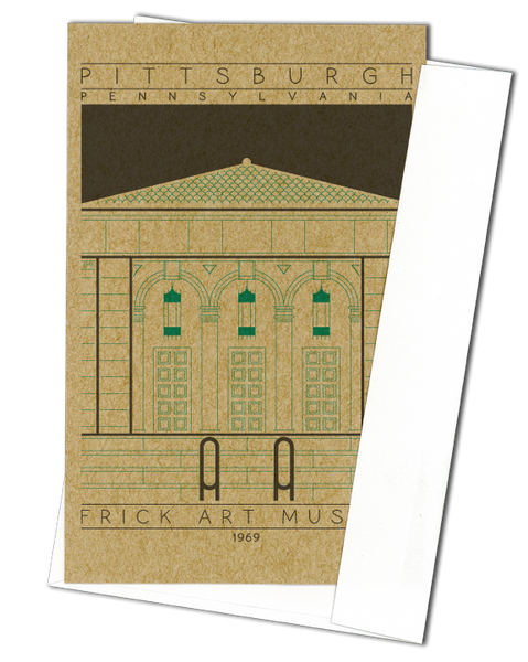 Frick Art Museum - 1969 Green Miniature Digital Print – Buildings By Shane