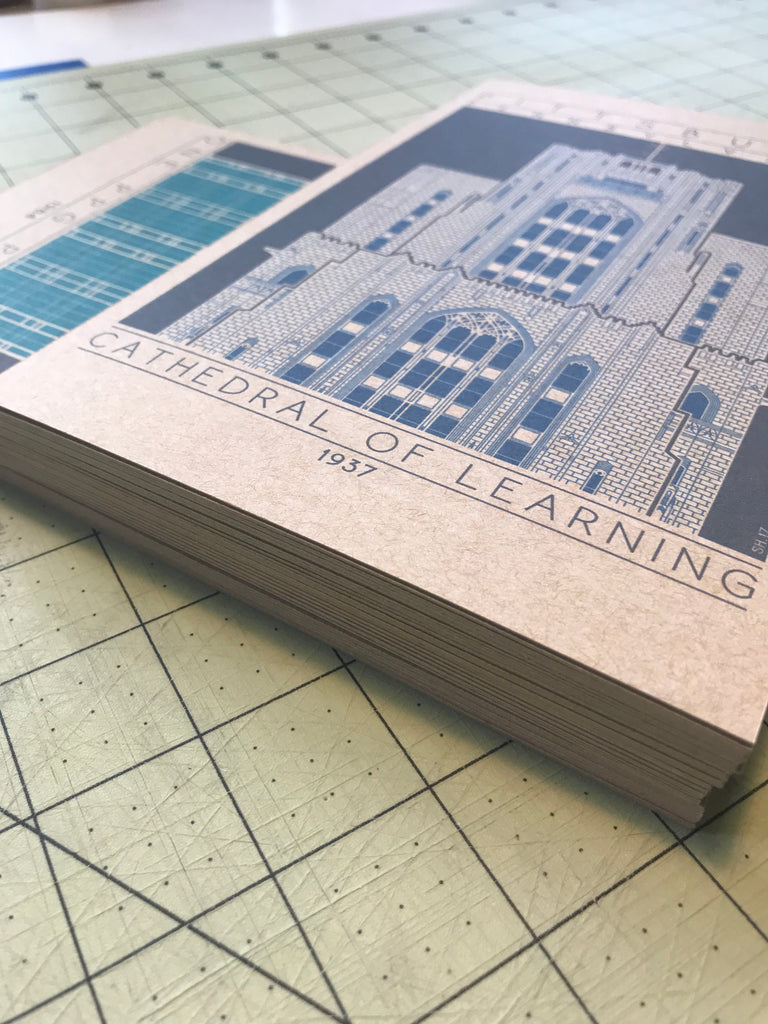 Cathedral of Learning - 1937 Blue Miniature Digital Print – Buildings ...