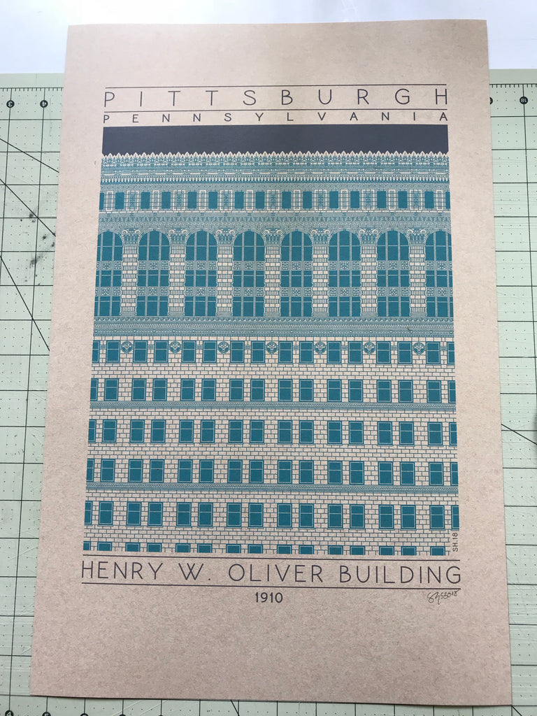 Henry W. Oliver Building - 1910 Green Digital Print – Buildings By Shane