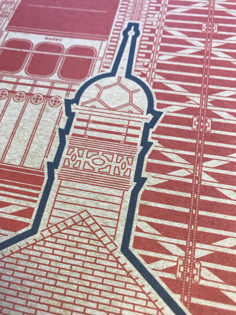 Monongahela Incline - 1870 Orange Digital Print – Buildings By Shane