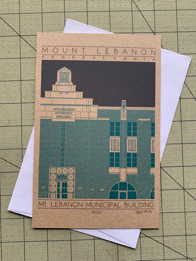 Mount Lebanon Municipal Building - 1930 Green Miniature Digital Print ...