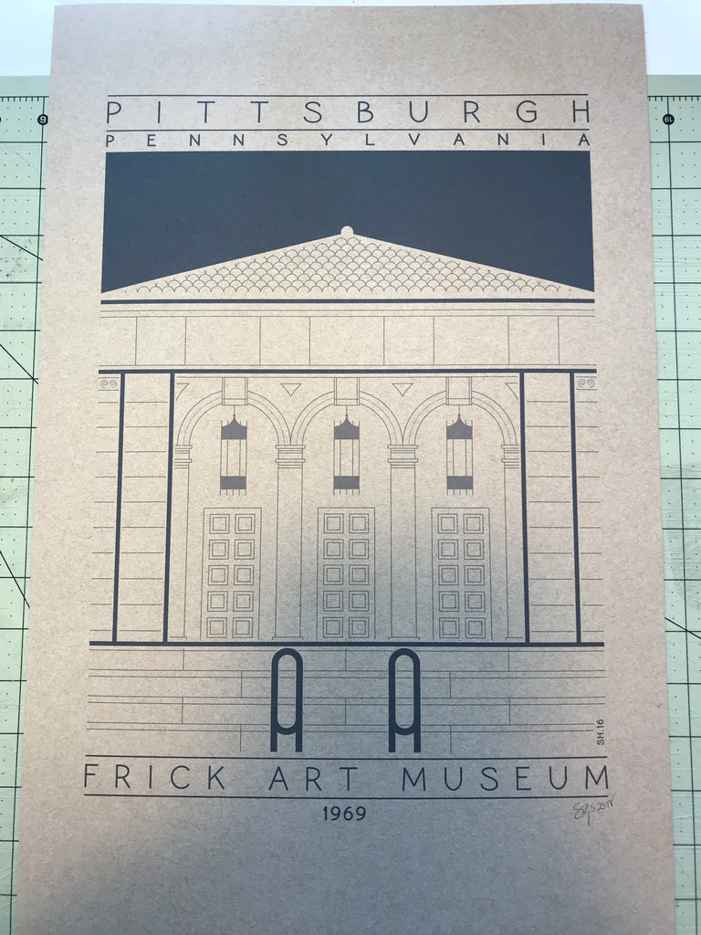 Frick Art Museum - 1969 Grey Digital Print – Buildings By Shane