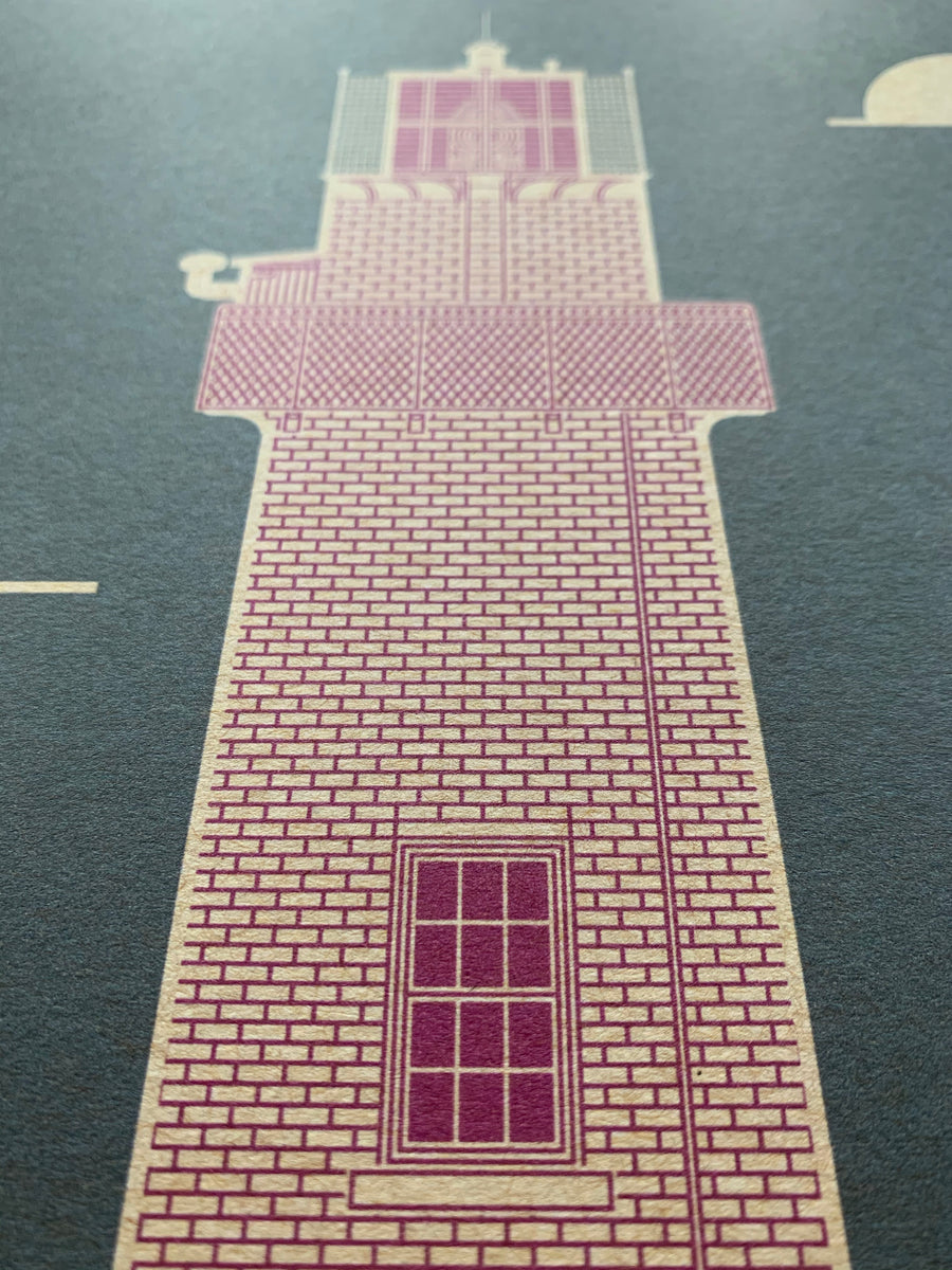 Fenwick Island Light - 1858 Purple Digital Print – Buildings By Shane