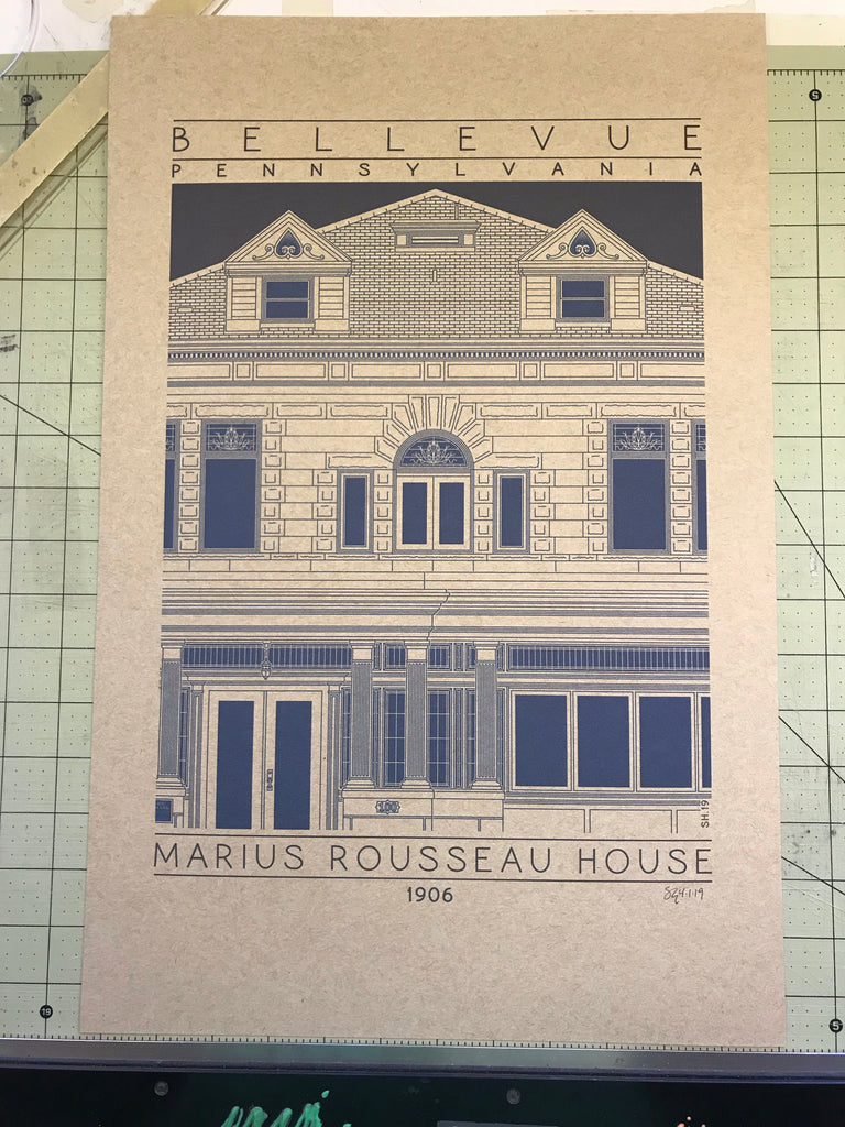 Marius Rousseau House - 1906 Blue Digital Print – Buildings By Shane